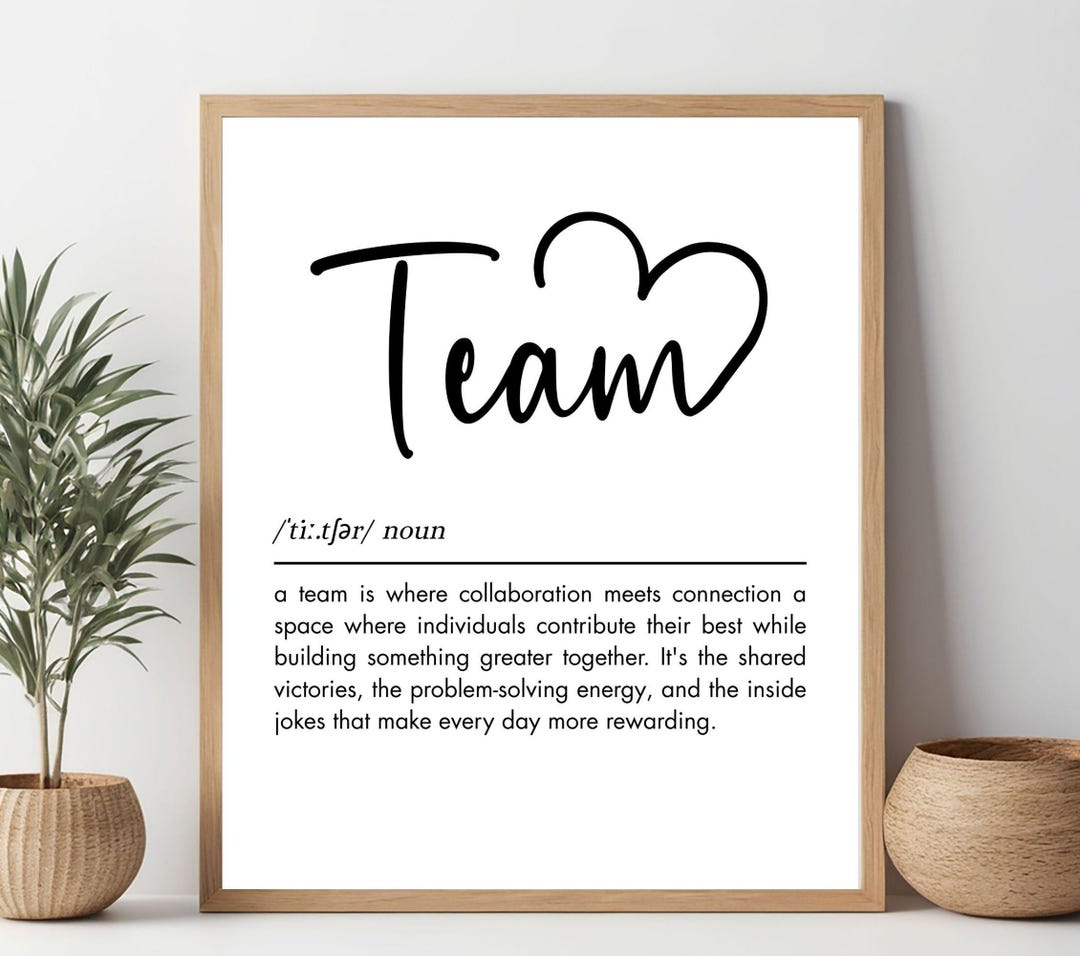 Team Definition Wall Art, Printable Digital Work Bestie, Leaving Gift ...