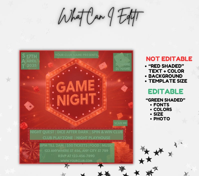 Game Night Party Flyer, Club Party Flyer, Adult Event Flyer, Game ...