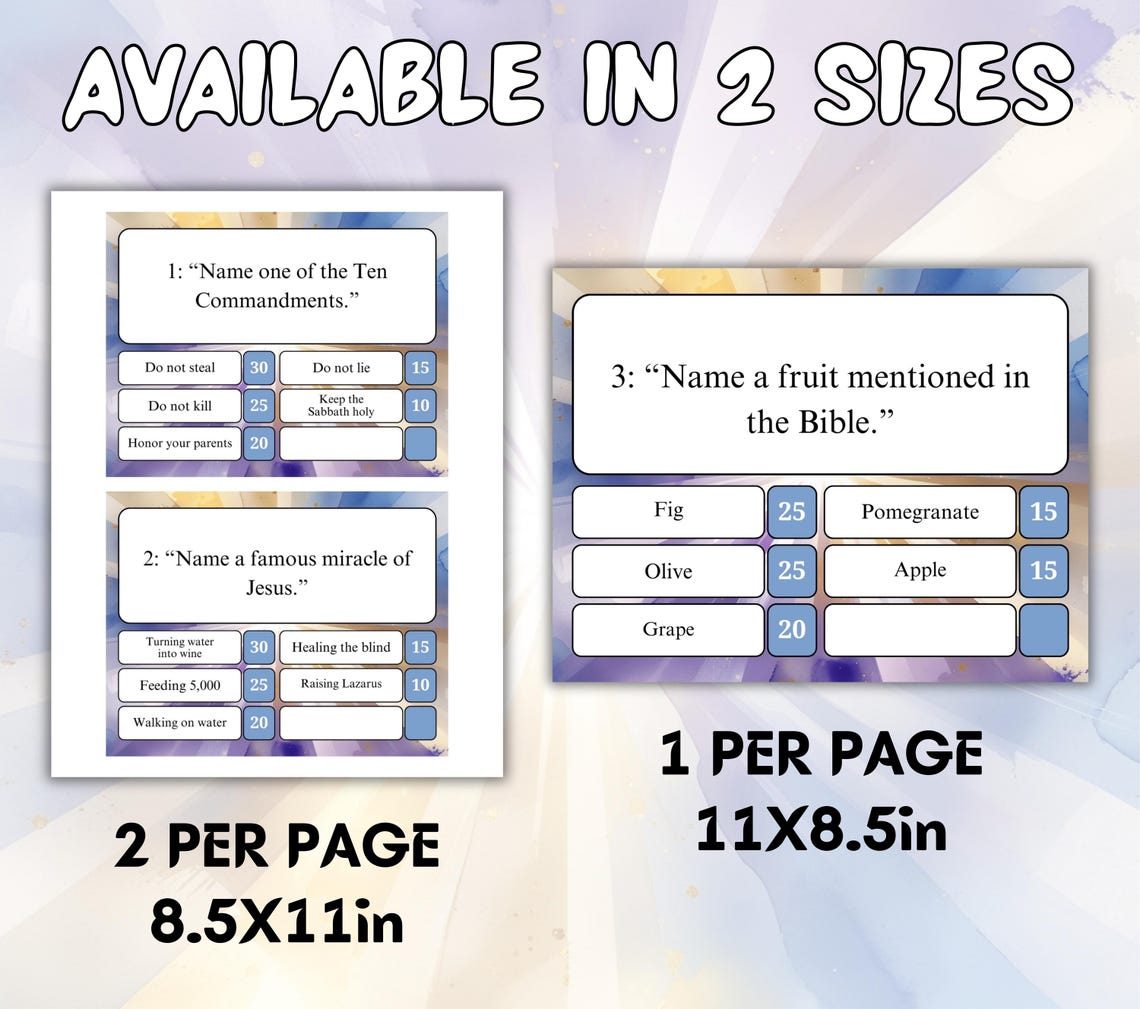 Bible Family Feud Game, Bible Family Feud-style Game Show, Christian ...