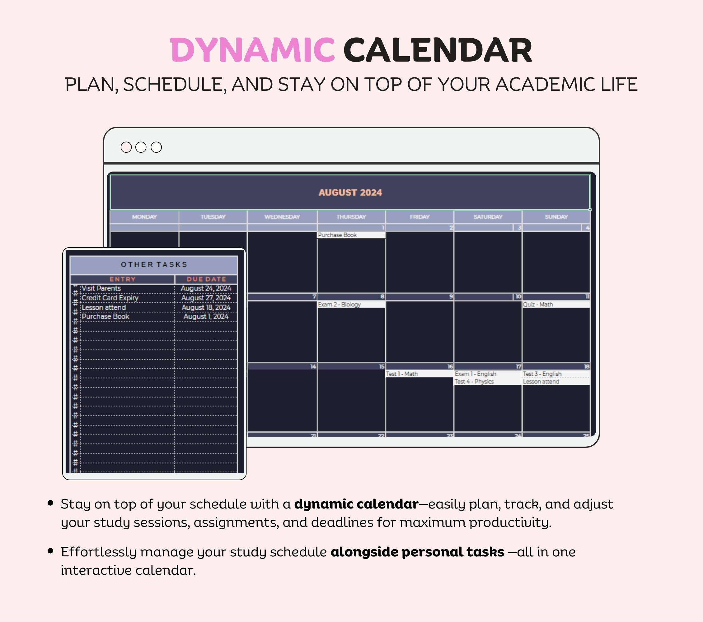 Student Planner Spreadsheet, Assignment Tracker Google Sheet, Academic ...