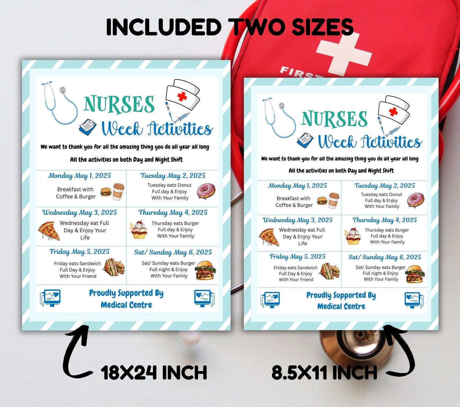 Nurse Appreciation Week Flyer Template, Editable Staff Invitation ...