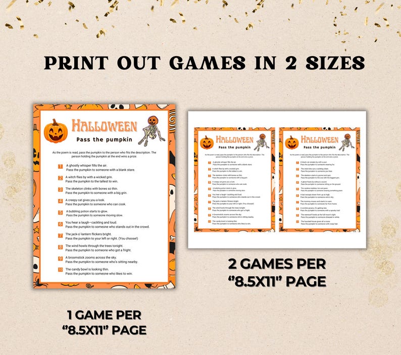 Pass the Pumpkin Game Printable, Halloween Party Activity for Kids ...