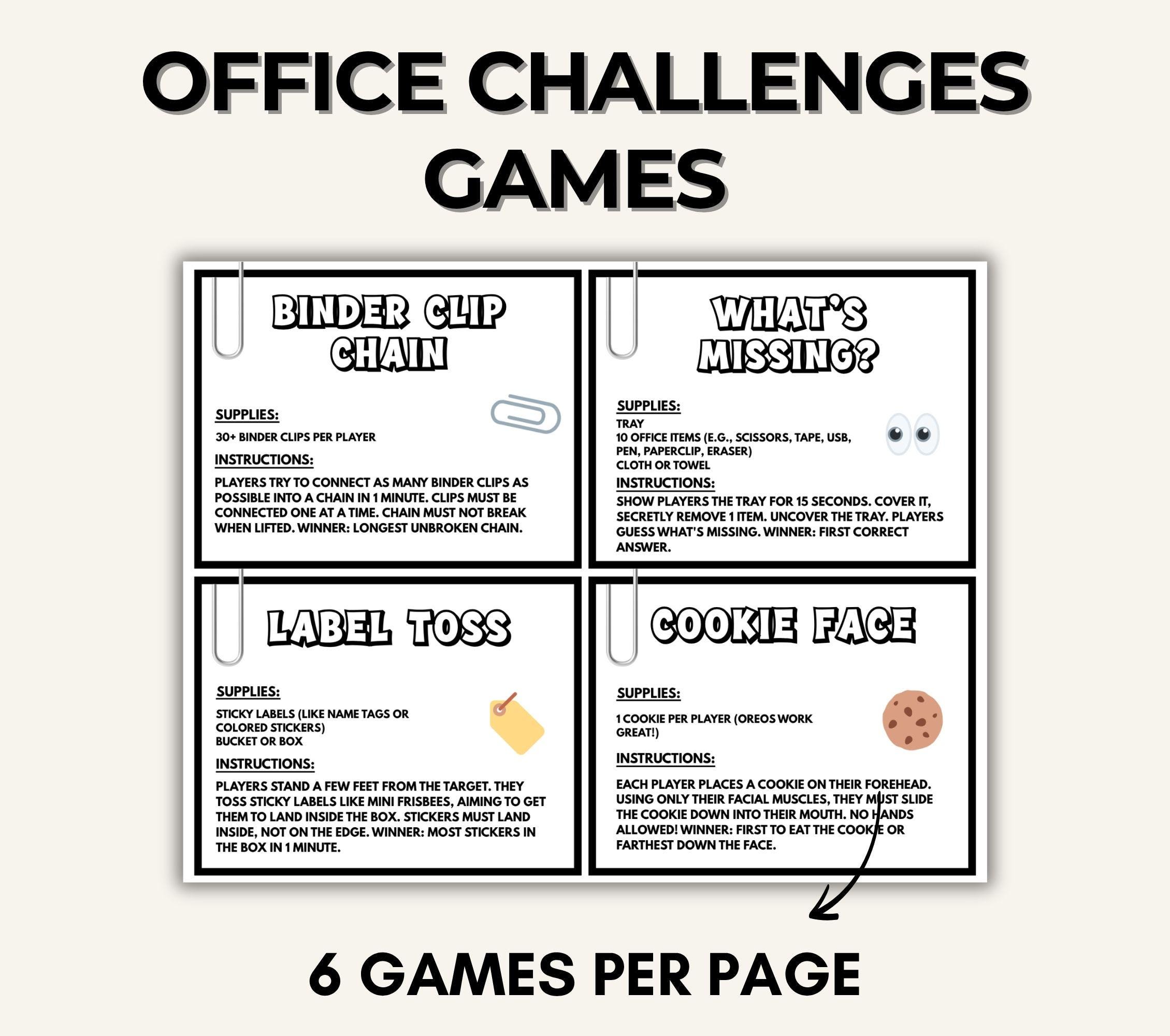 Office Minute Games Printable, Office Icebreaker Game, Office ...