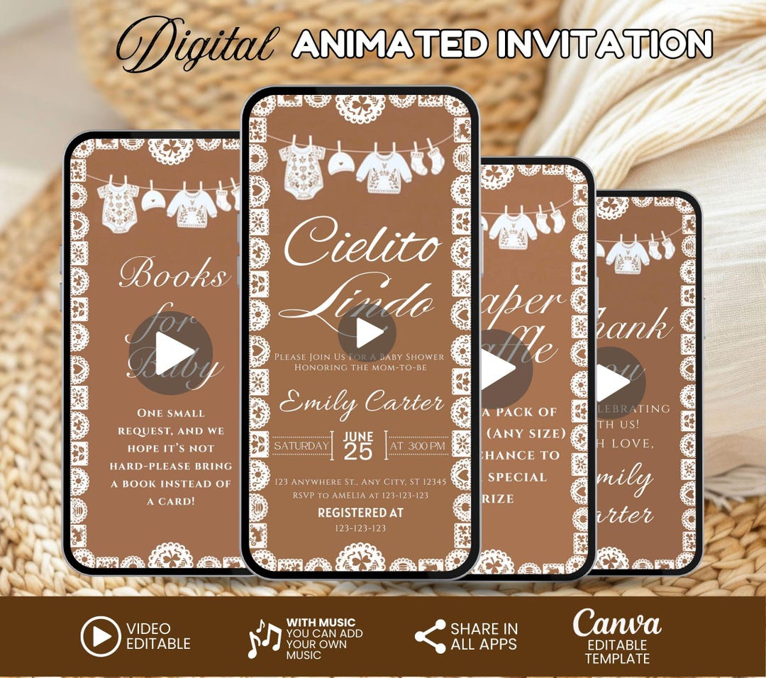 Editable Cielito Lindo Video Invitation, Animated Cielito Lindo Baby ...
