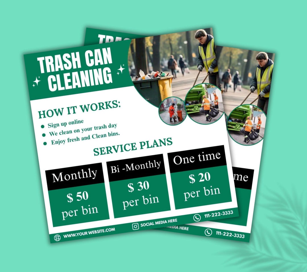 Editable Trash Can Cleaning Flyer Template Design, Residential ...