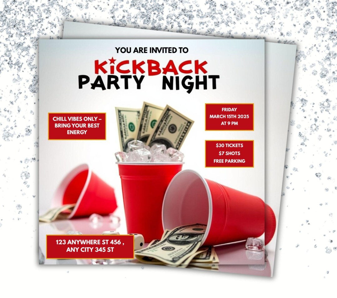 Kickback Party Flyer, Editable Kickback Club Flyer, Club DJ Party ...