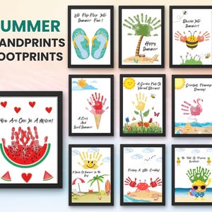 25+ Summer Handprint Craft Bundle Printable, Summer Handprint Art ...