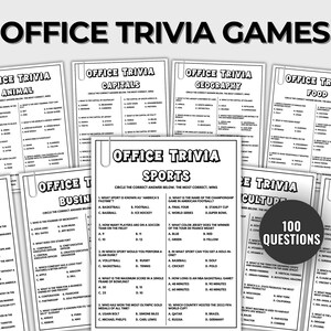 Office Party Games Bundle, Office Games for Work Printable, Happy Hour ...
