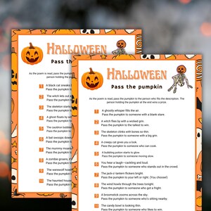 Pass the Pumpkin Game Printable, Halloween Party Activity for Kids ...