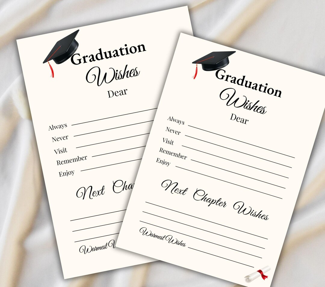 Editable Graduation Advice & Wishes, Graduation Advice Cards, Custom ...