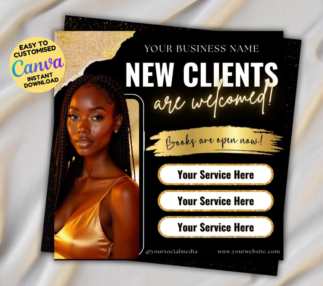 Editable New Clients Welcome Flyer, Booking Flyer Template, Hair Flyer ...