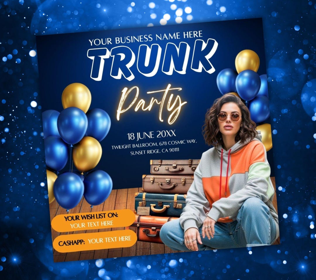 Editable Trunk Party Flyer, Farewell Party Invite, DIY Trunk Party ...