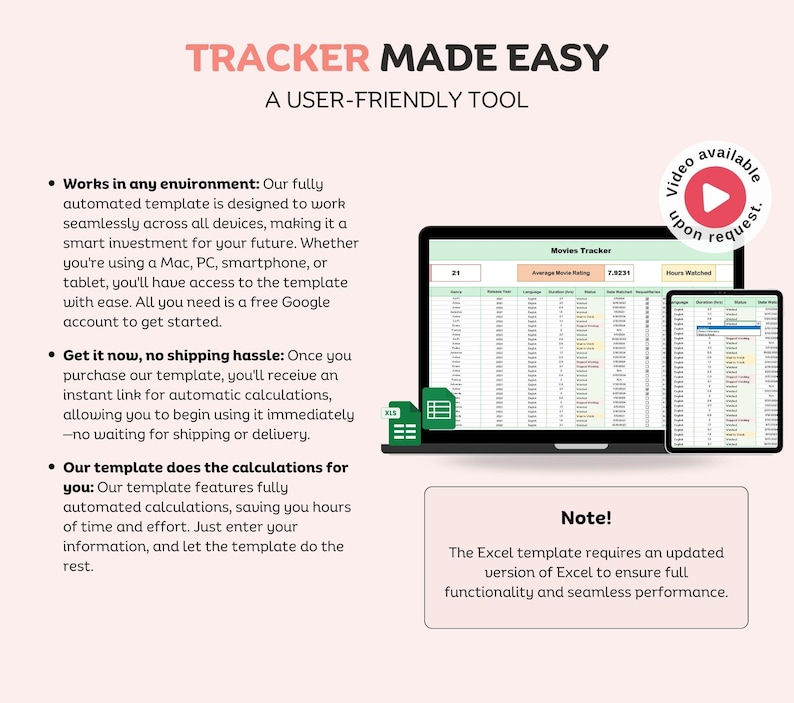 Movie Tracker Spreadsheet, Google Sheets, Television Series Tracker ...