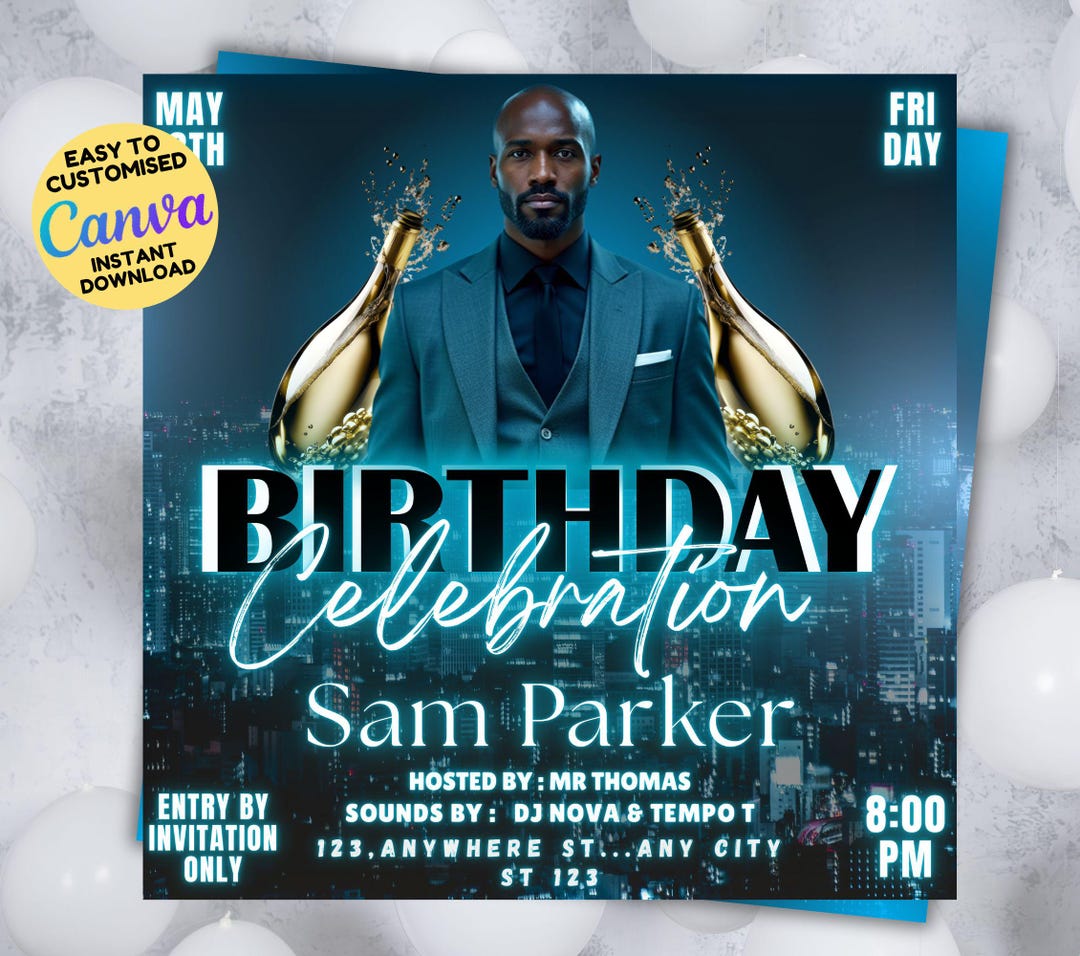 Birthday Bash Party Invitation Flyer Template, Flyer Template Design ...