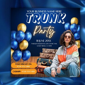 Editable Trunk Party Flyer, Farewell Party Invite, DIY Trunk Party ...