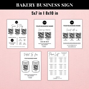 Bakery Business Canva Template Bundle Editable, Invoice Template, QR ...