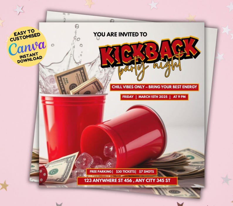 Editable Kickback Party Flyer, Kickback Club Flyer, Club DJ Party ...