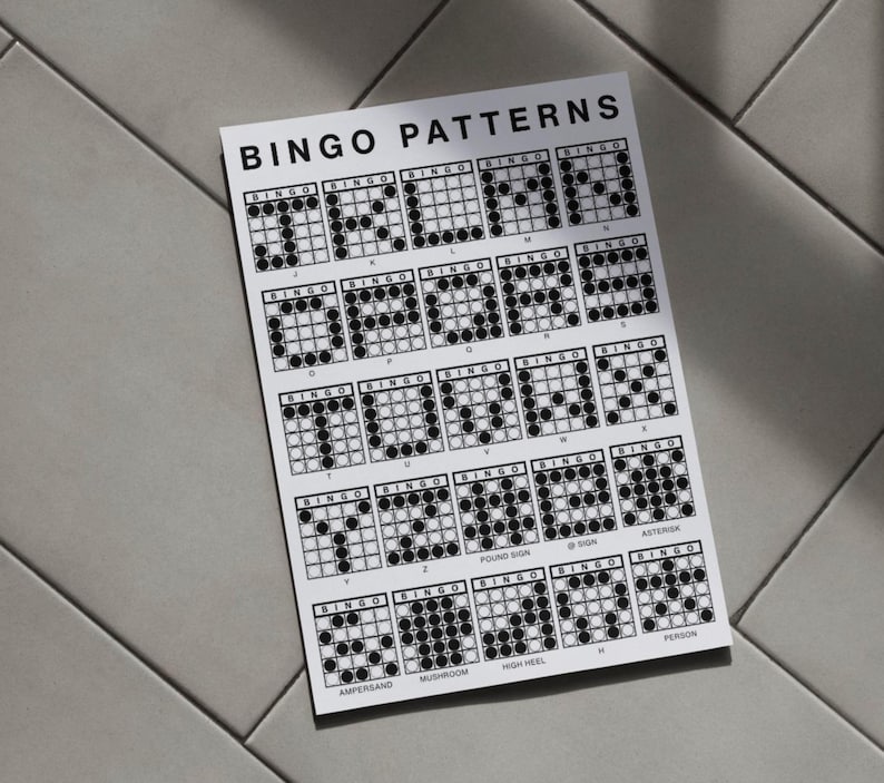 200 Bingo Patterns Printable, Fun Bingo Party Game, Bingo Winning ...