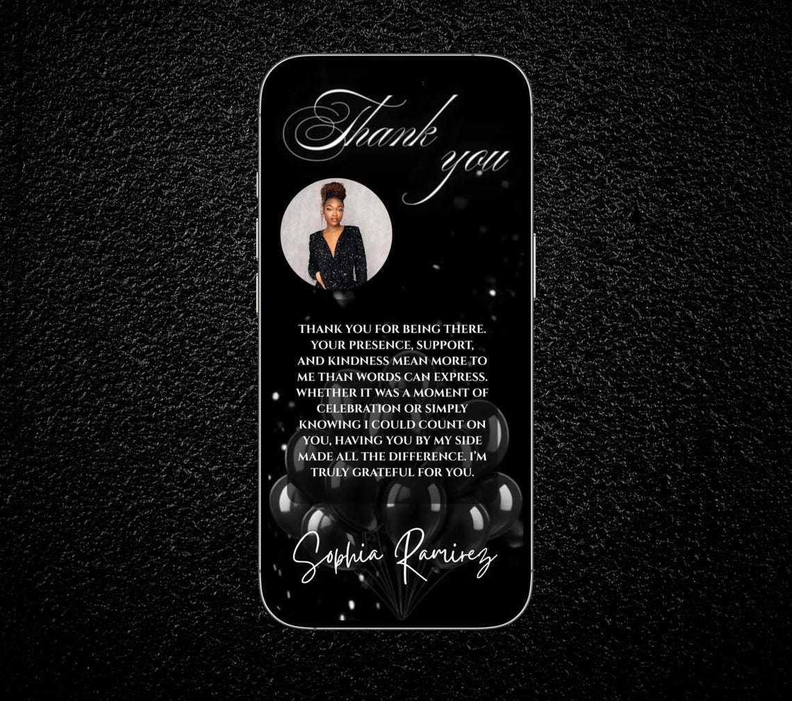 Digital All Black Birthday Party Invitation, Birthday Dinner, Birthday ...