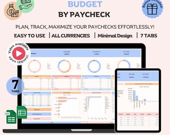 Budget by Paycheck Budget Spreadsheet Financial Planner Template Google ...