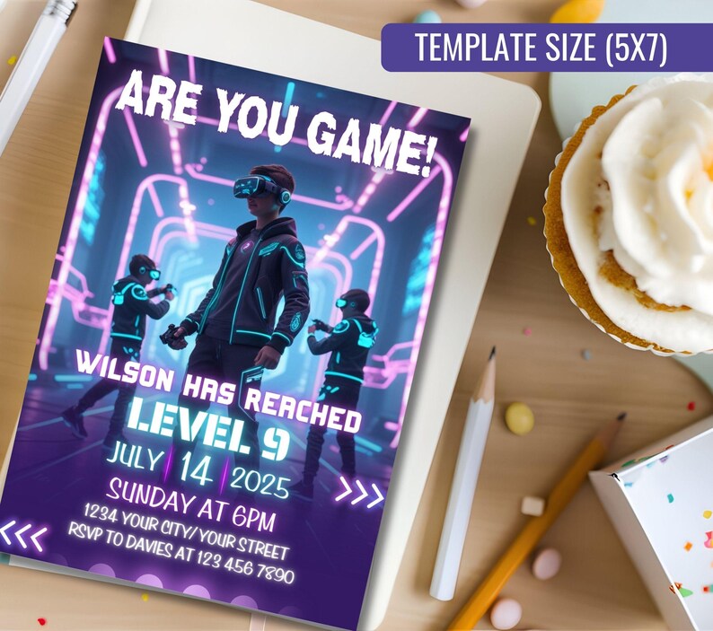 Virtual Reality Birthday Invitation Editable, VR Party Invitation ...