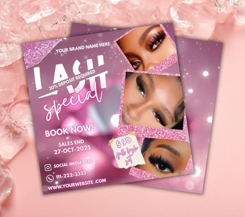 Lash Sale Flyer Template, Lash Booking Flyer, New Lashes, Lash Tech ...