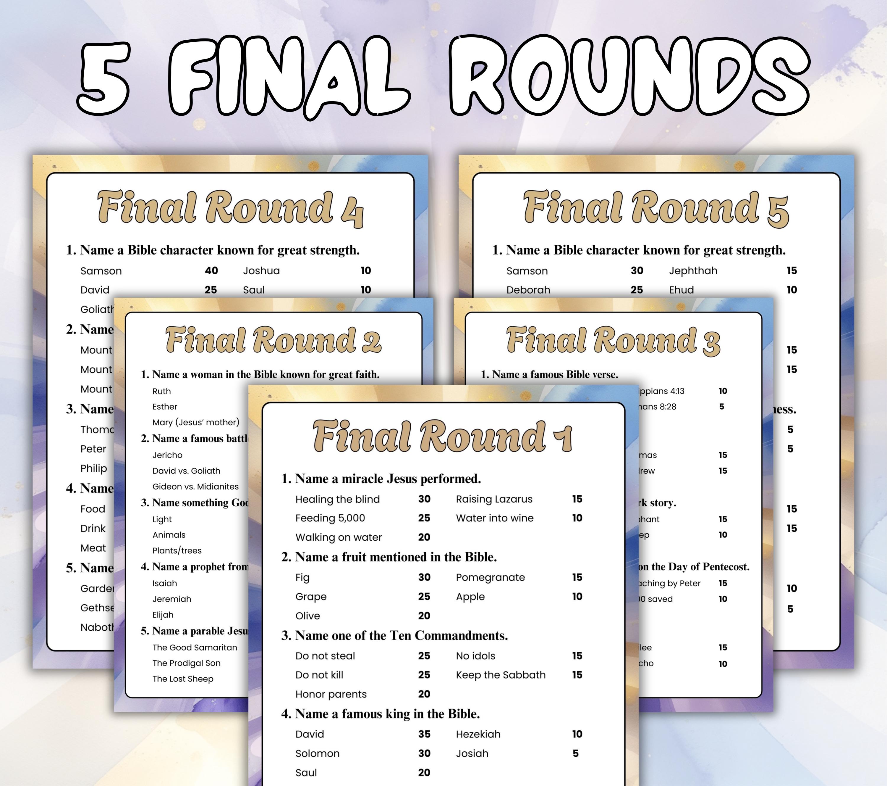 Bible Family Feud Game, Bible Family Feud-style Game Show, Christian ...