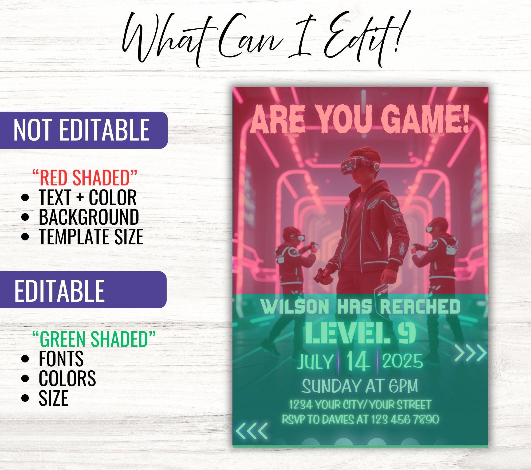 Virtual Reality Birthday Invitation Editable, VR Party Invitation ...