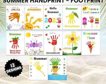 Printable Summer Handprint Craft Bundle, Summer Handprint Art, Summer ...