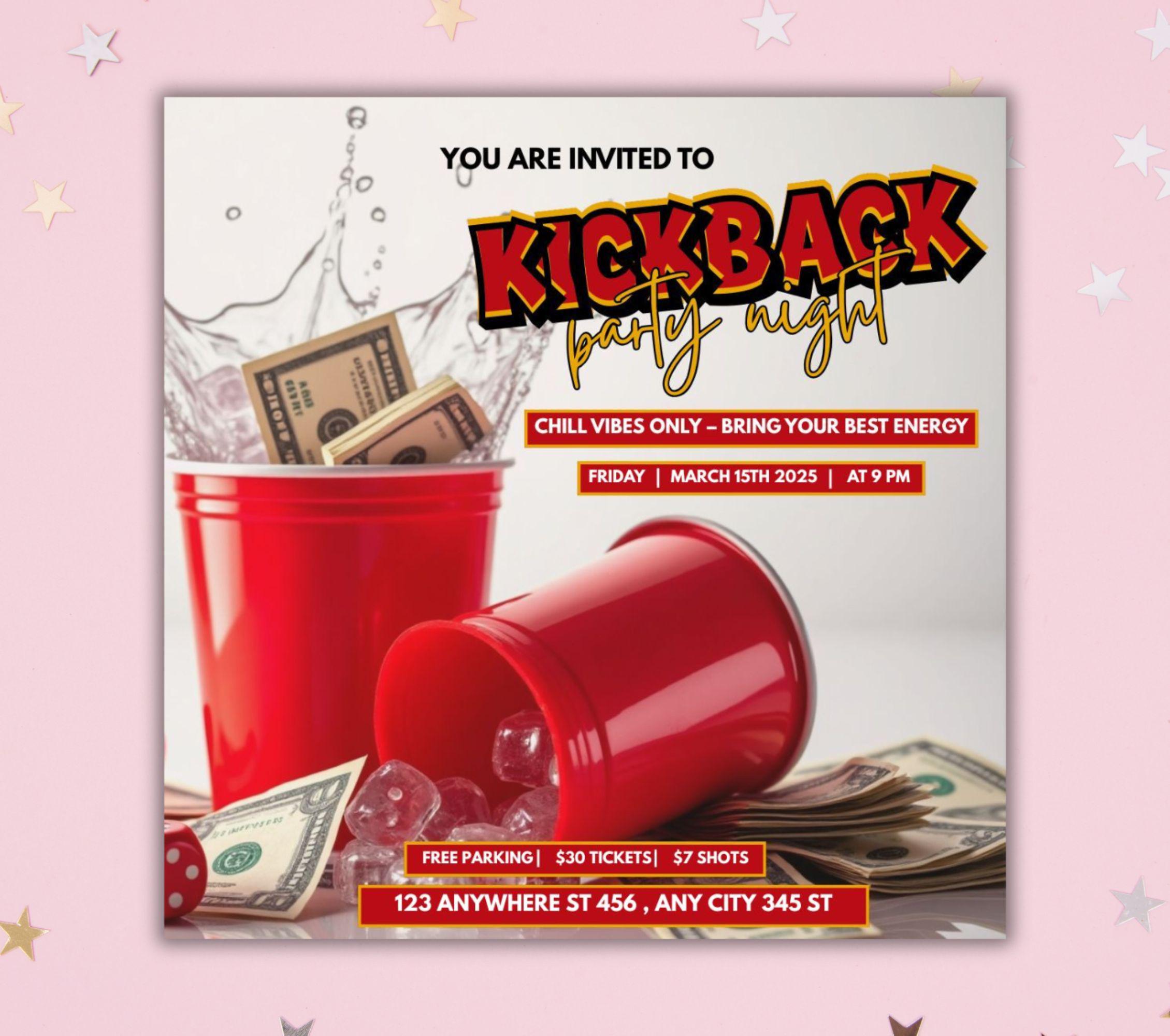 Editable Kickback Party Flyer, Kickback Club Flyer, Club DJ Party ...
