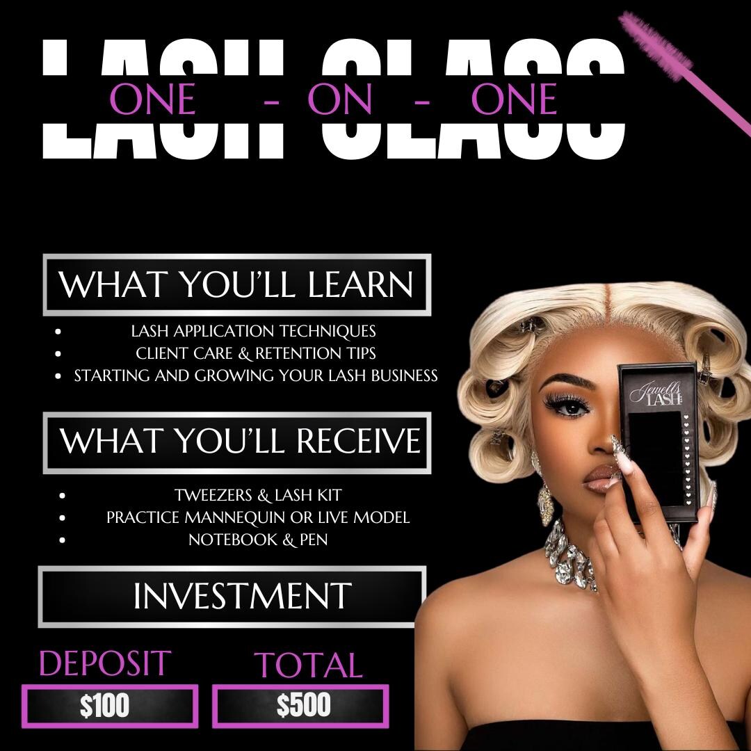 Editable Lash Class Flyer Template, 1 on 1 Lash Class, DIY Canva ...