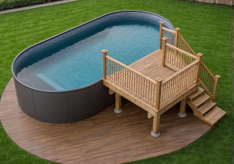Customizable 8-10 Pool Deck Blueprint With Material List, Cost Estimate ...