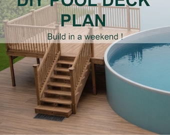Customizable 25-17 Pool Deck 27 Round Pool Blueprint With Material List ...
