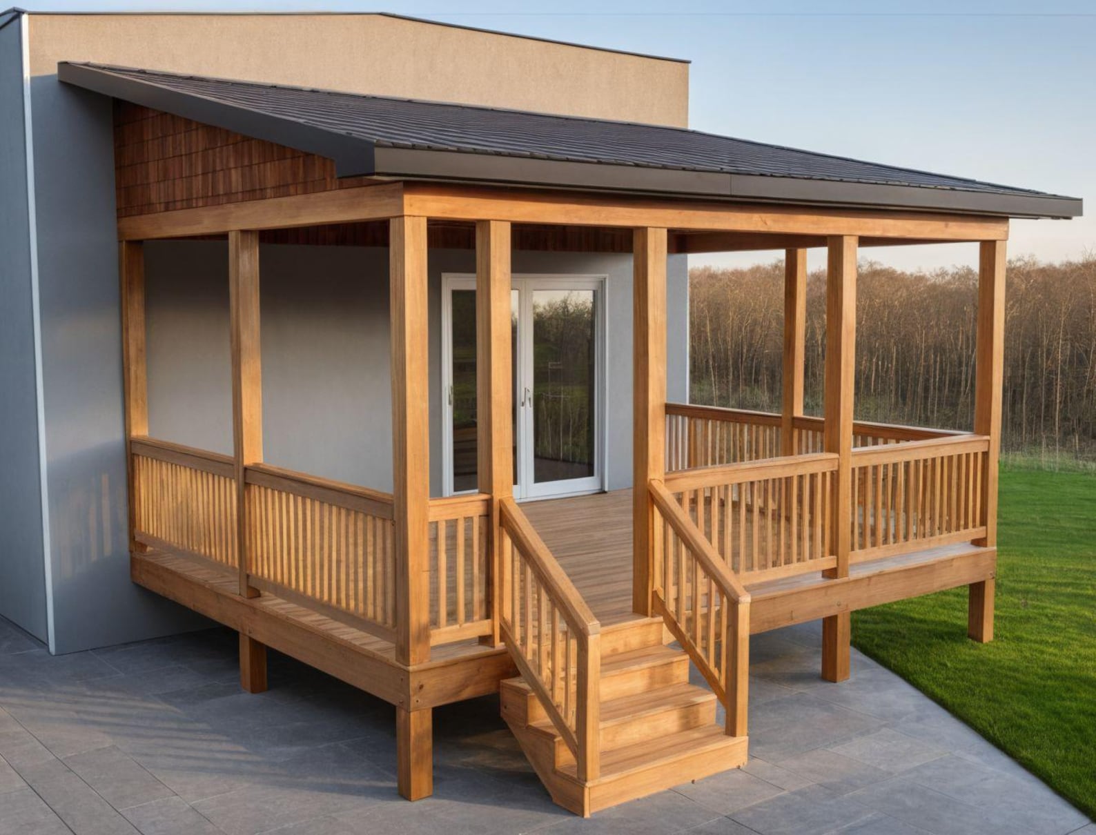 18x14 Porch Deck Plans With Material List | DIY Patio Blueprint | - Etsy