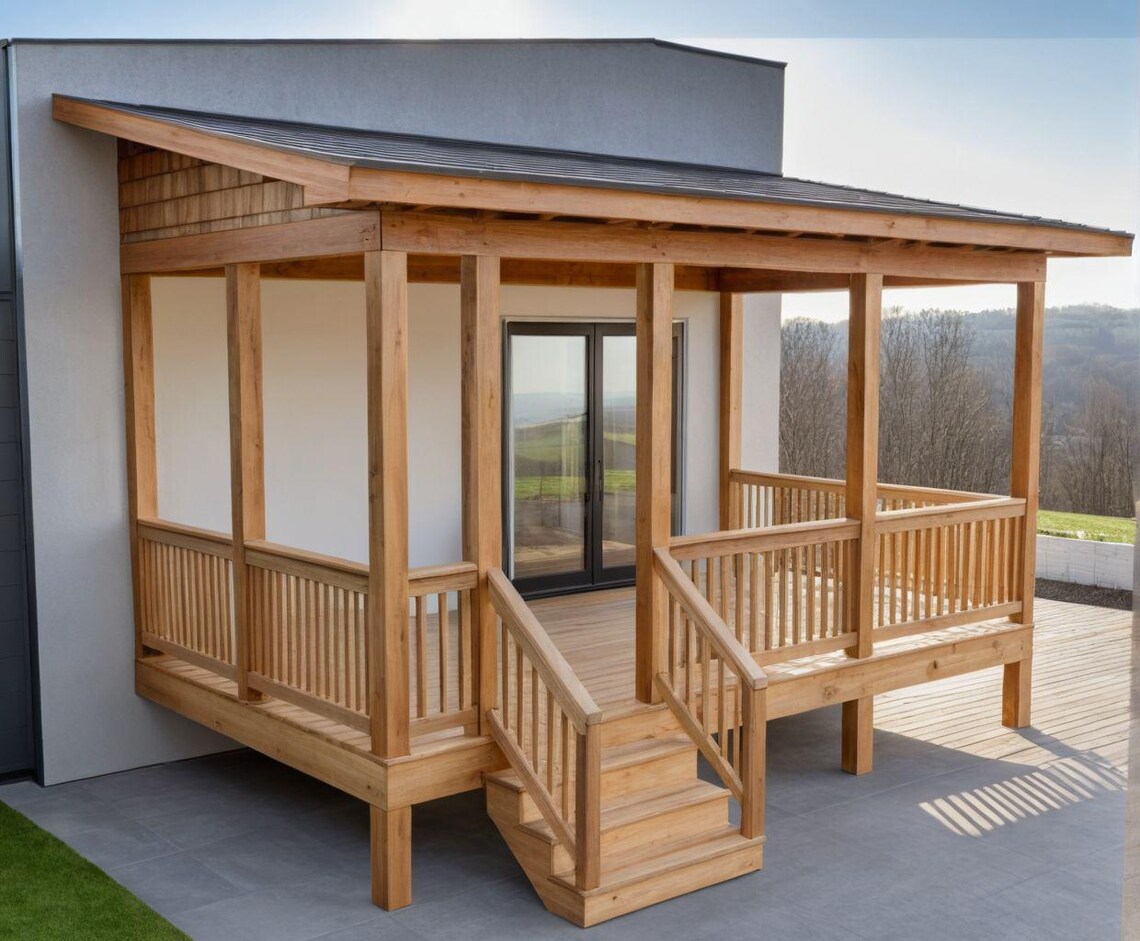 18x10 Porch Deck Plans With Material List | DIY Patio Blueprint - Etsy