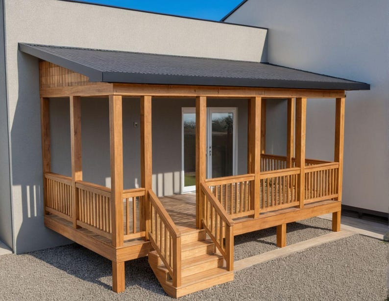 20x10 Porch Deck Plans With Material List | DIY Patio Blueprint | - Etsy