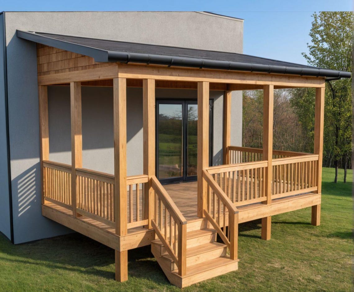 18x10 Porch Deck Plans | DIY Patio & Covered Porch Building Guide ...