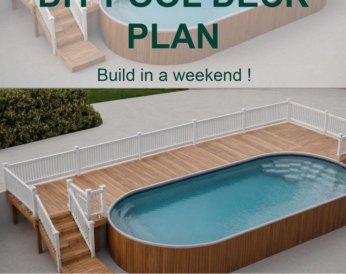 Oval Pool Deck Blueprint: Customizable Material List & Cost Estimate - Etsy