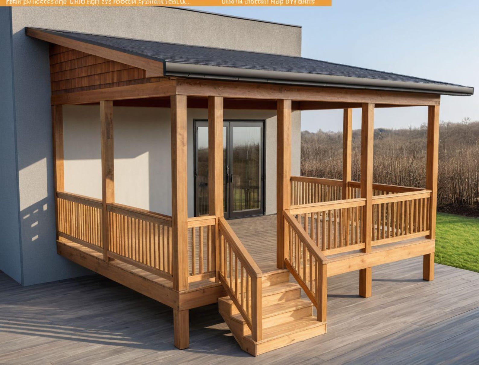 18x14 Porch Deck Plans With Material List | DIY Patio Blueprint | - Etsy