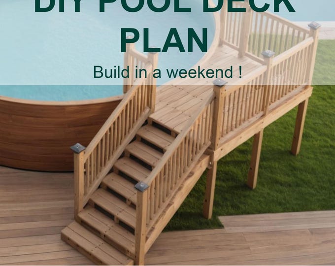 Customizable 6-8 Pool Deck 18 Round Pool Blueprint With Material List ...