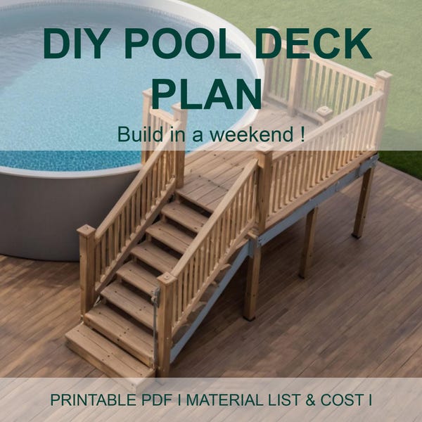 Square Pool With Decking - Etsy