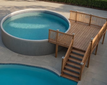 Customizable 6-8 Pool Deck 18 Round Pool Blueprint With Material List ...