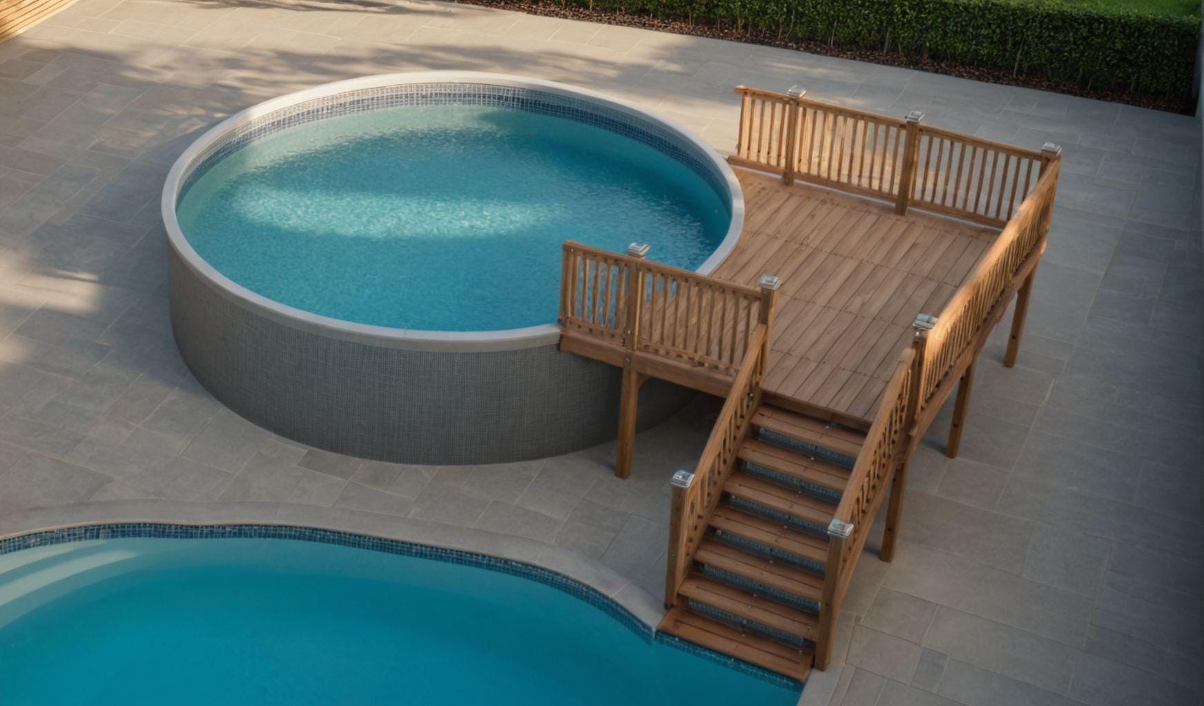 Customizable 10-12 Pool Deck 18 Round Pool Blueprint With Material List ...