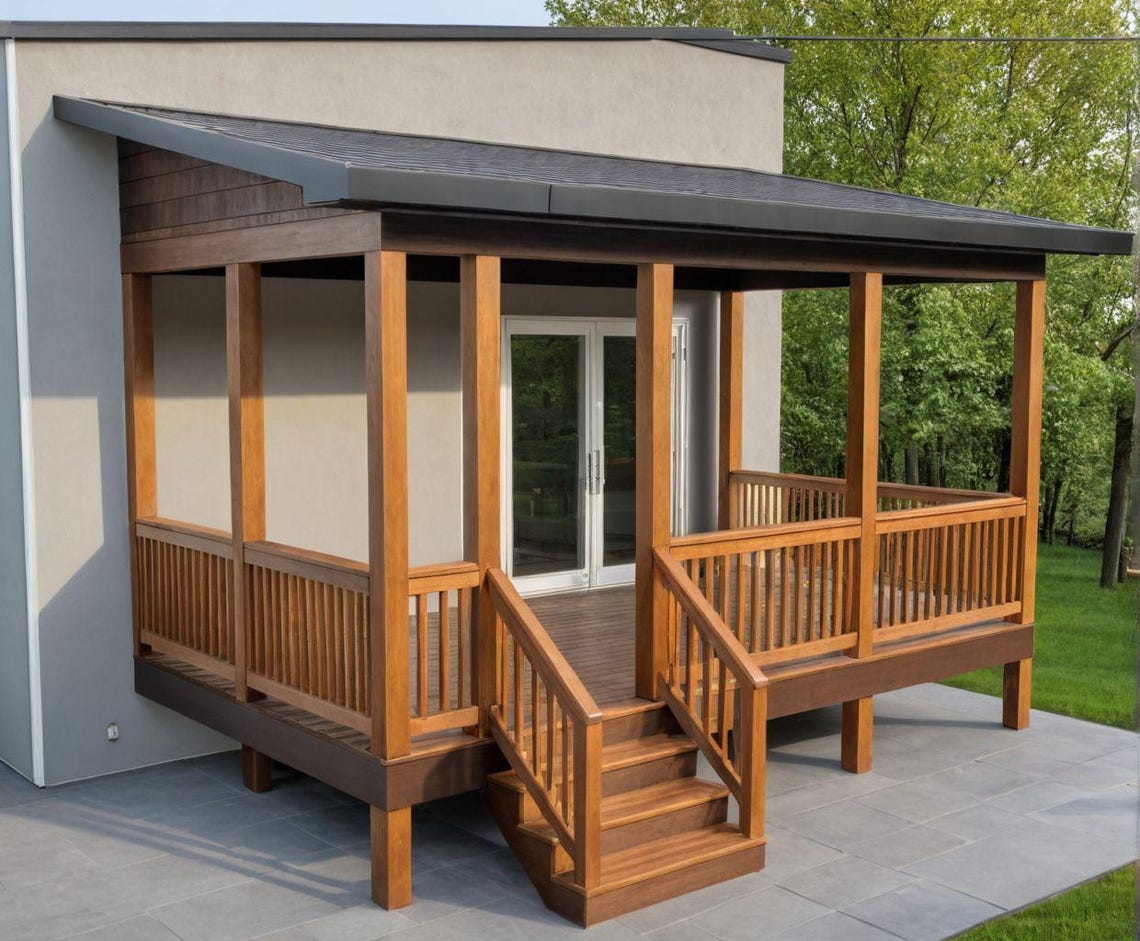 18x10 Porch Deck Plans With Material List | DIY Patio Blueprint - Etsy