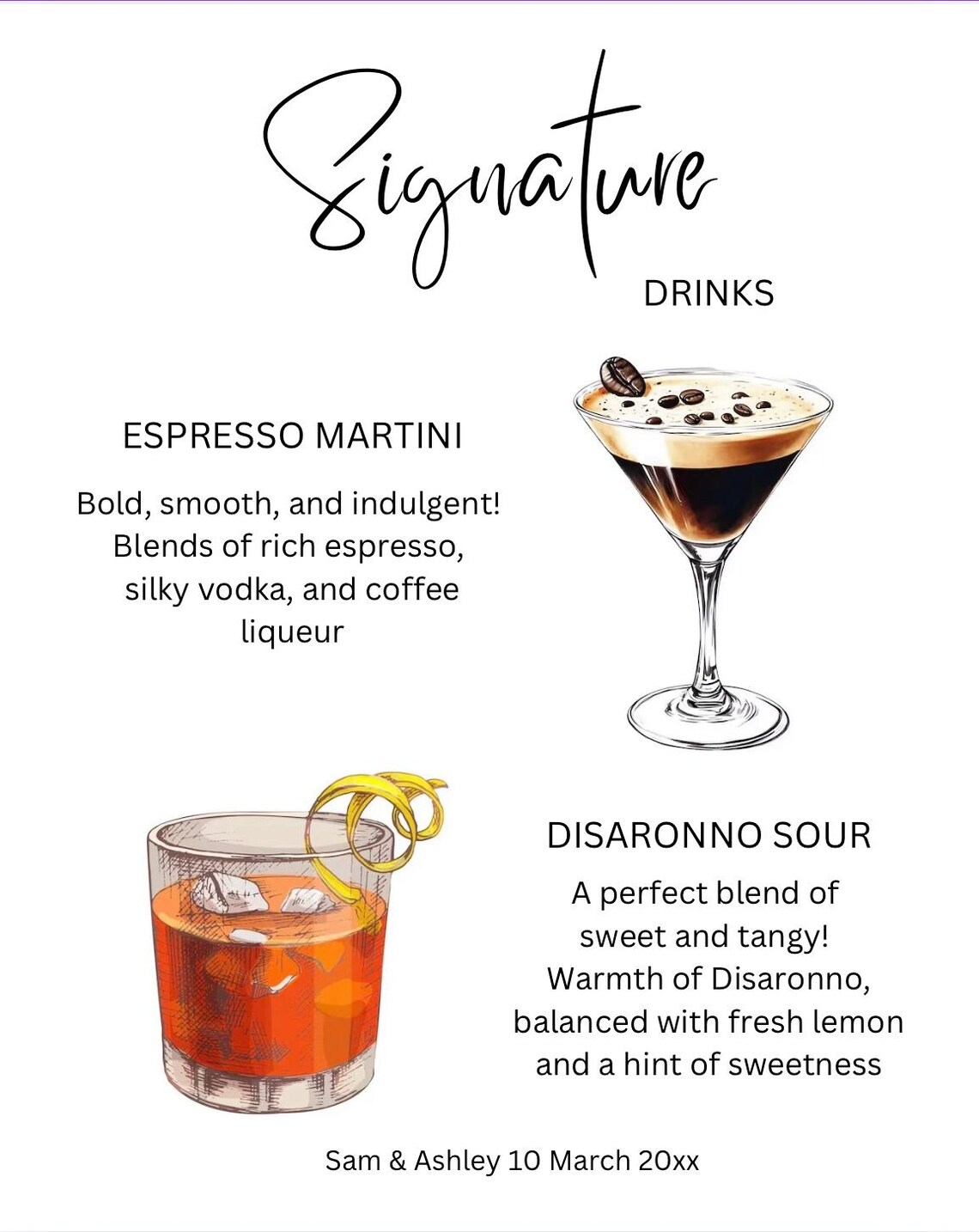 Signature Drinks - Bar Menu - Exclusive Signature Cocktails: Elevate ...