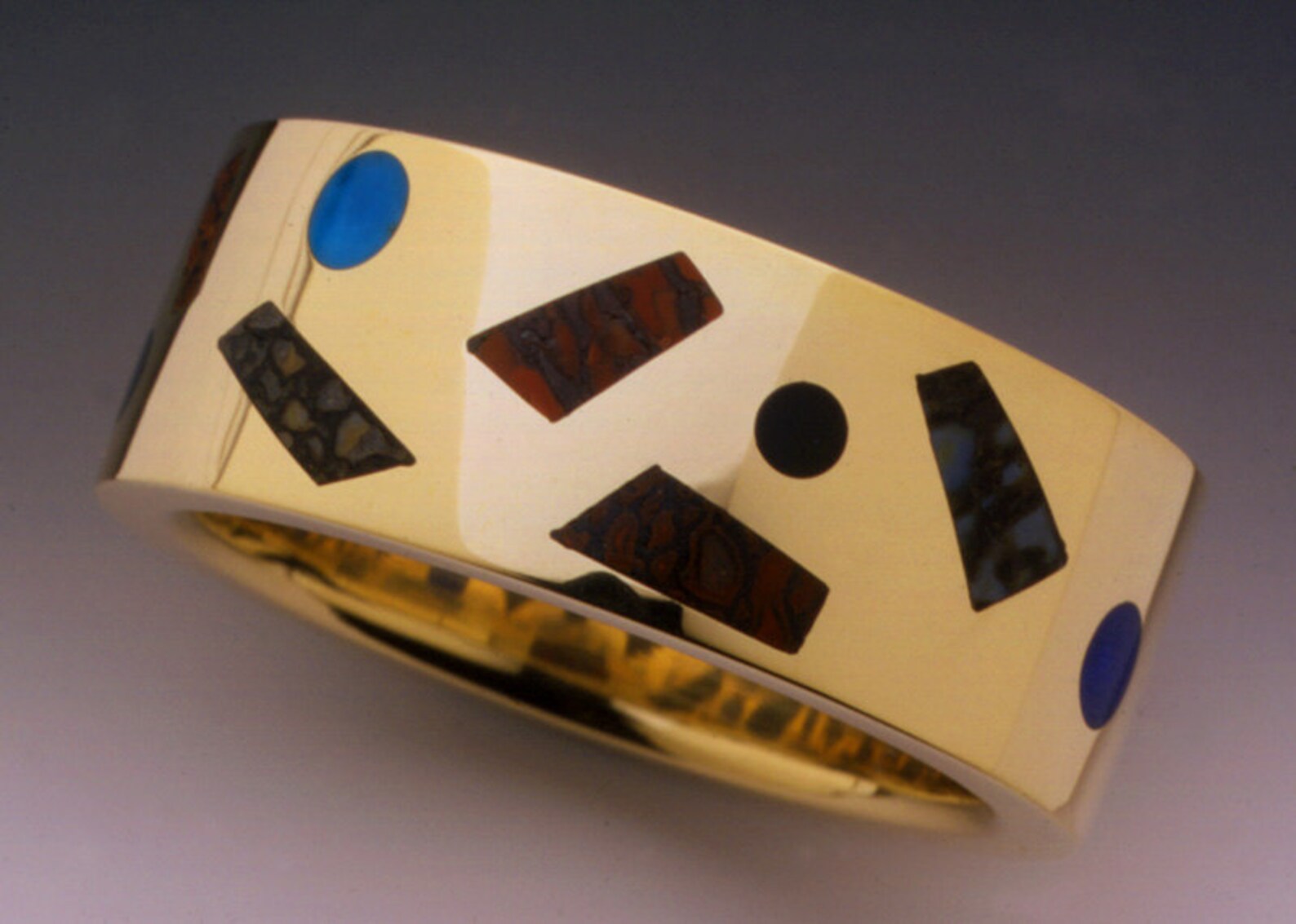 One of a Kind Man's Inlaid Dino Bone Ring - Etsy