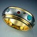 The 9 Planets Ring - 18k Gold, Gibeon Meteorite and 9 Gemstones - Etsy