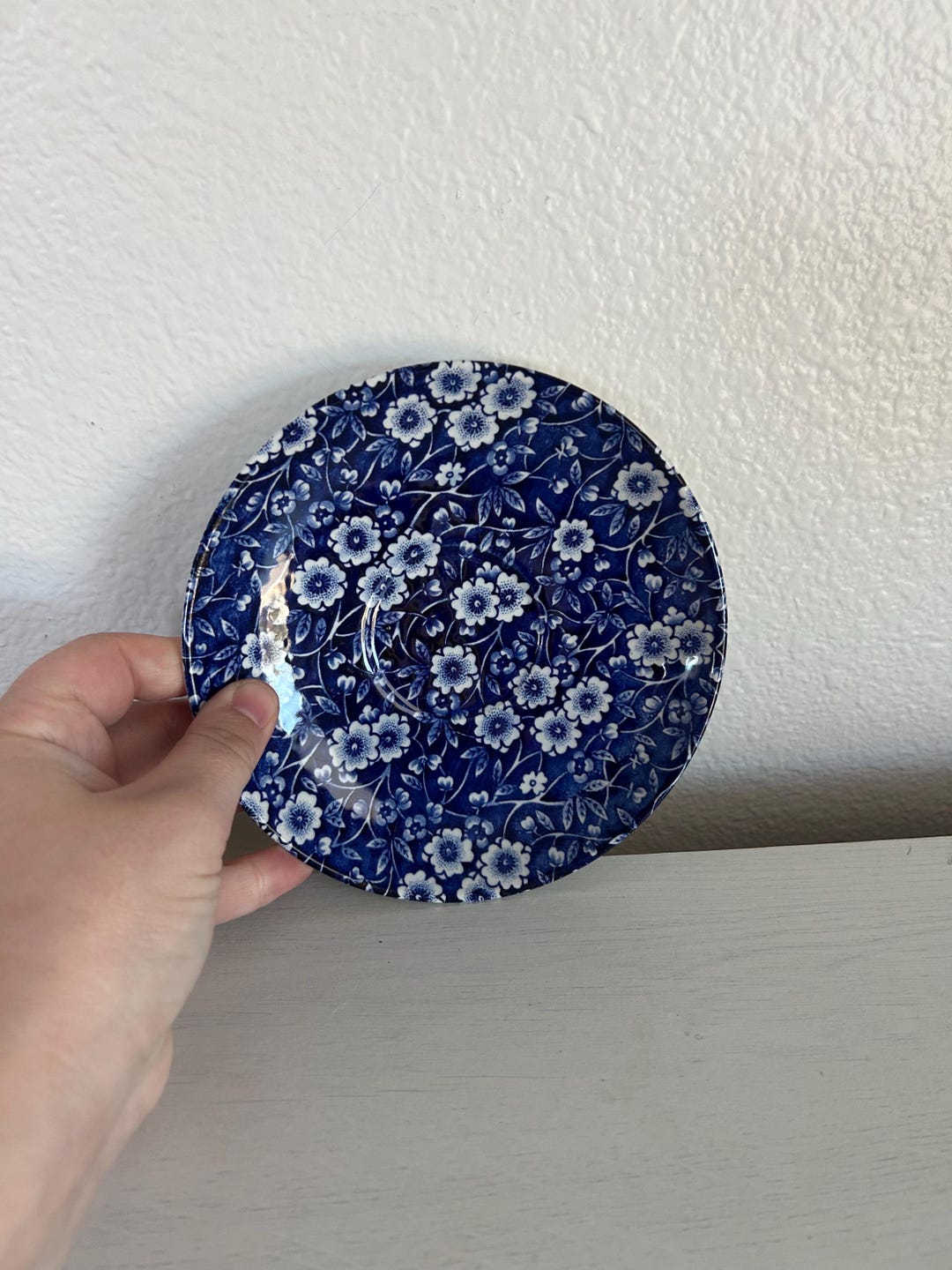 Blue Calico Saucer | Made in England - Etsy