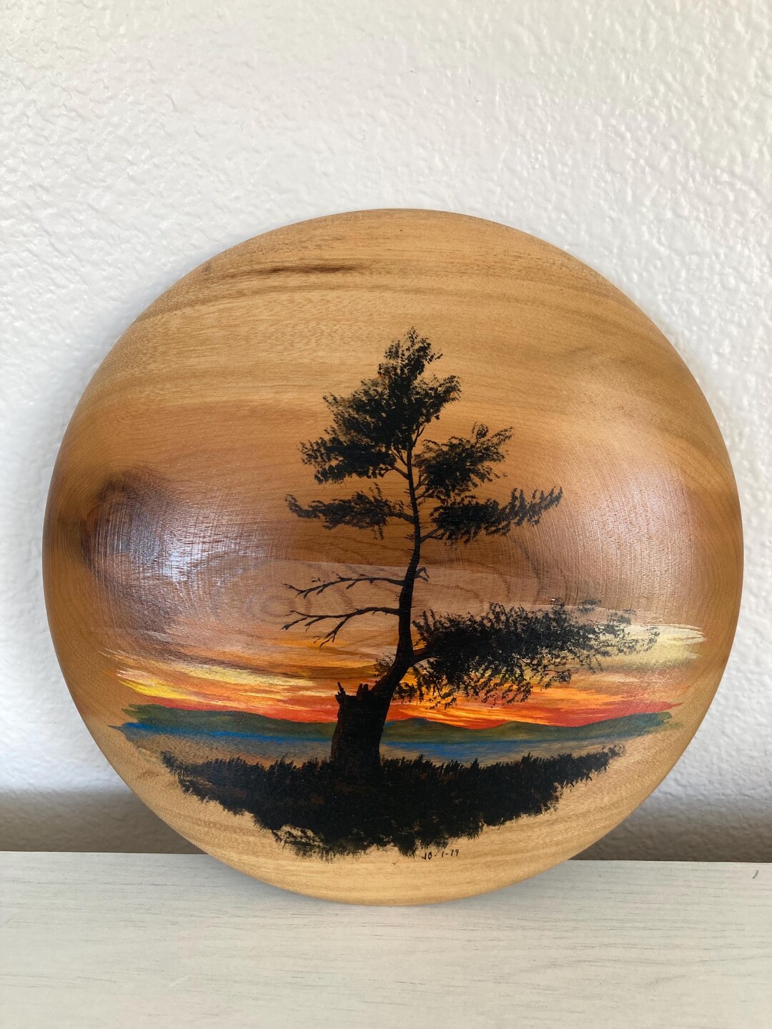 Vintage Oregon Myrtlewood Round Wall Hanging | 1970s Wood Wall Hanging ...