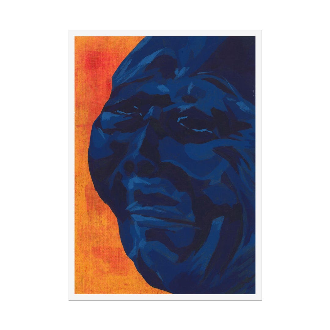 Sad Face Portrait Rolled Posters, Expressive Grief Art Prints, Cry Pain ...